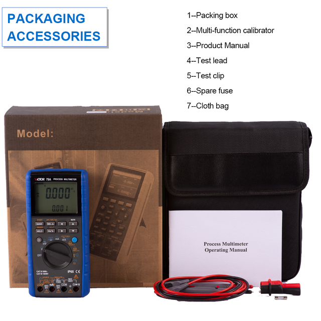 Process Calibrator Multimeter Voltimetro Large LCD Auto Range ...