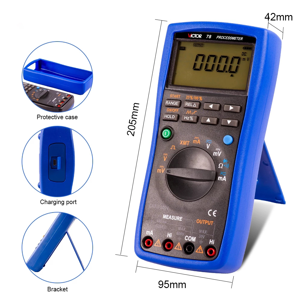 Process Calibrator Multimeter Voltimetro Large LCD Auto Range ...