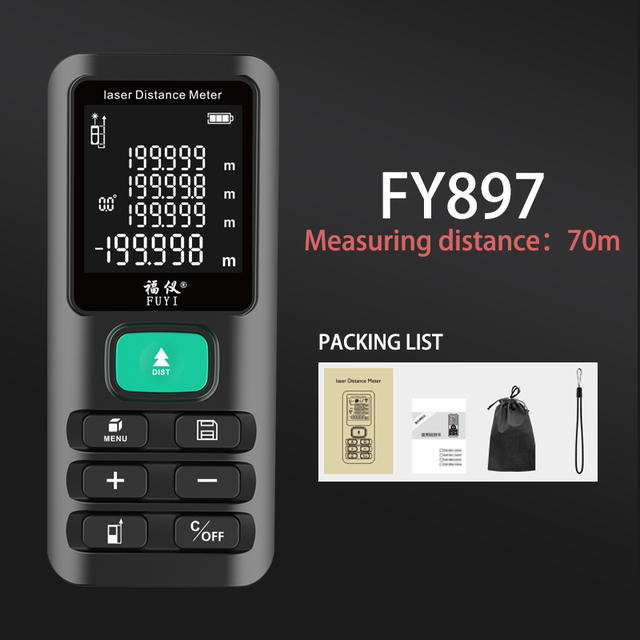 Laser Distance Meter 393Ft Long Distance Electronic Angle Sensor Pythagorean Mode Measure ...