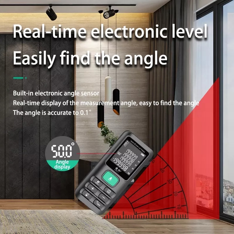Laser Distance Meter 393Ft Long Distance Electronic Angle Sensor ...