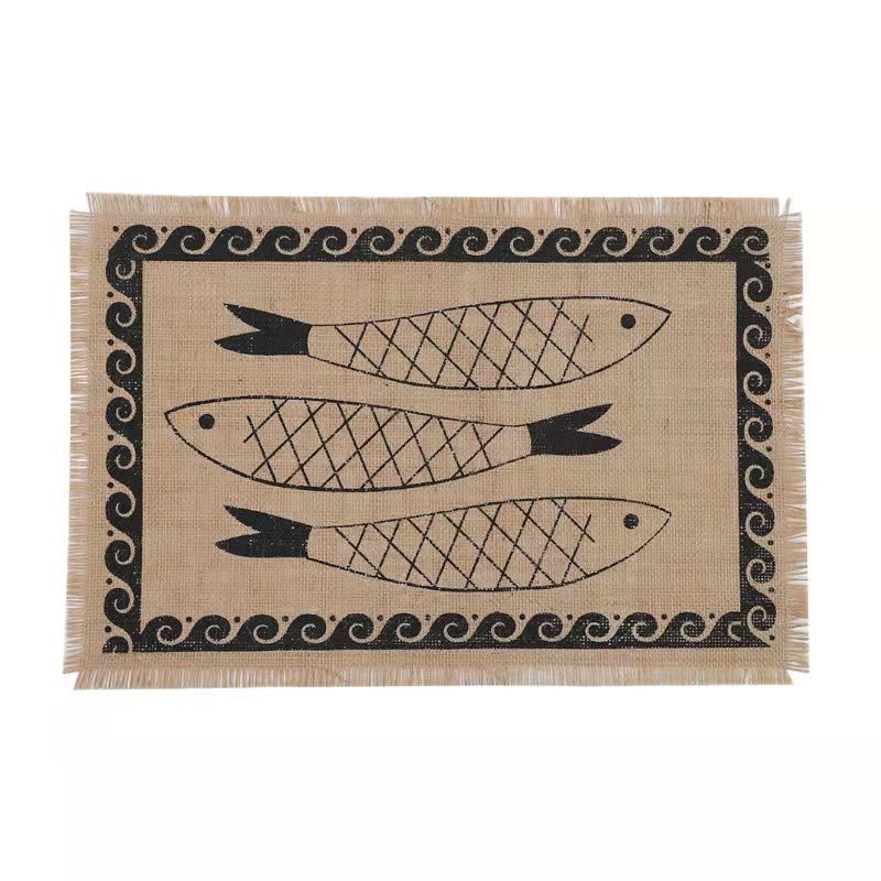 JUTE MAT WITH PRINT,JUTE MAT