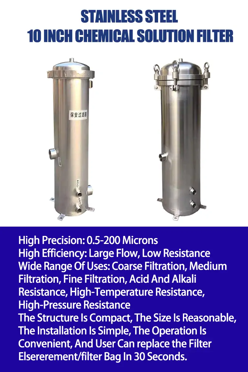 Stainless Steel 10 Inch Chemical Solution Filter,Chemical Filter ...