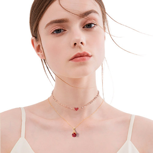 14K Gold Plated CZ Dainty Crystal Necklace,Necklace