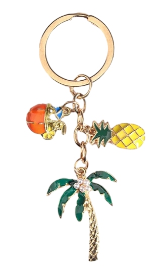 Coconut and pineapple key chain