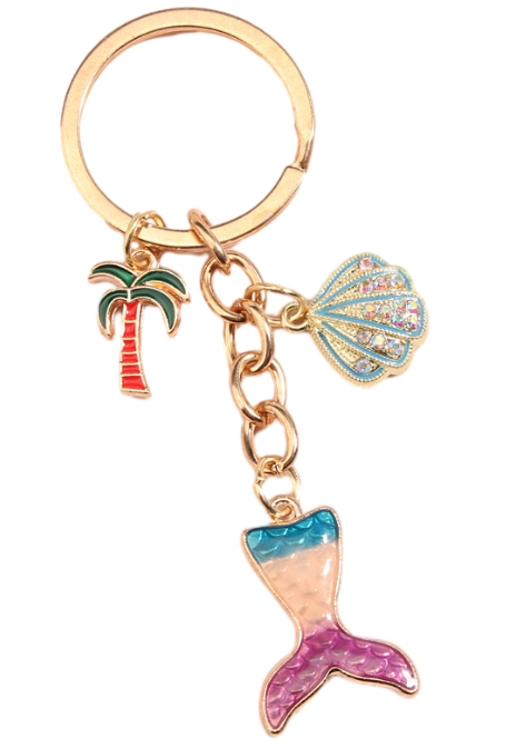 Coconut beauty fishtail shell keychain