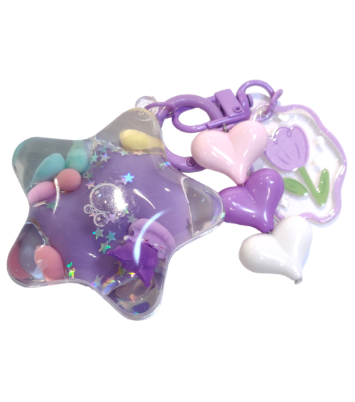Floating keychain(purple star)