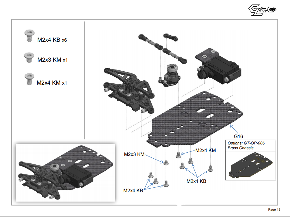 GL racing GLR-GT 1/28 RWD Chassis - W/O RX GL-GT-001-KSET (MINI-Z)