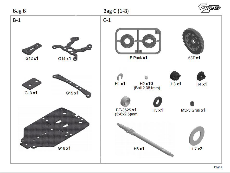 GL racing GLR-GT 1/28 RWD Chassis - W/O RX GL-GT-001-KSET (MINI-Z)