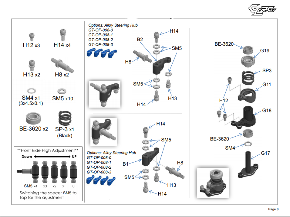 GL racing GLR-GT 1/28 RWD Chassis - W/O RX GL-GT-001-KSET (MINI-Z)