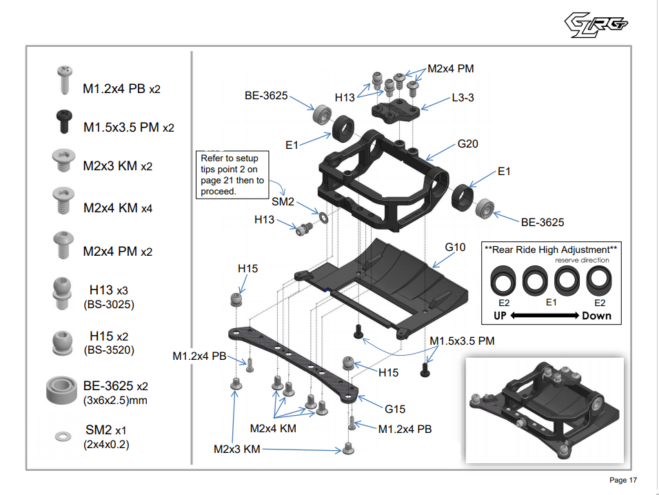 GL racing GLR-GT 1/28 RWD Chassis - W/O RX GL-GT-001-KSET (MINI-Z)