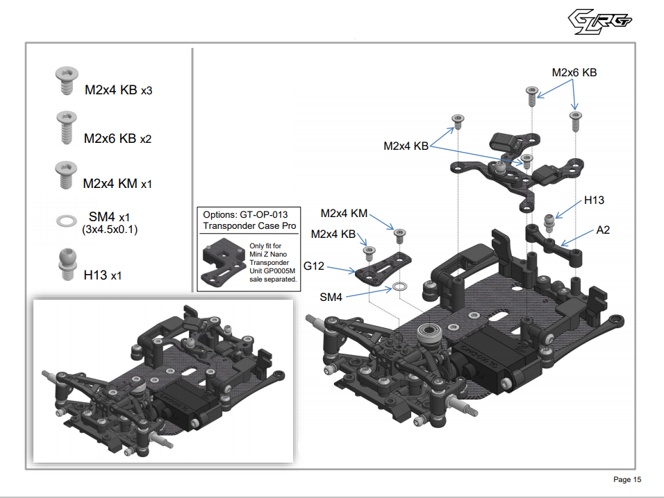 GL racing GLR-GT 1/28 RWD Chassis - W/O RX GL-GT-001-KSET (MINI-Z)