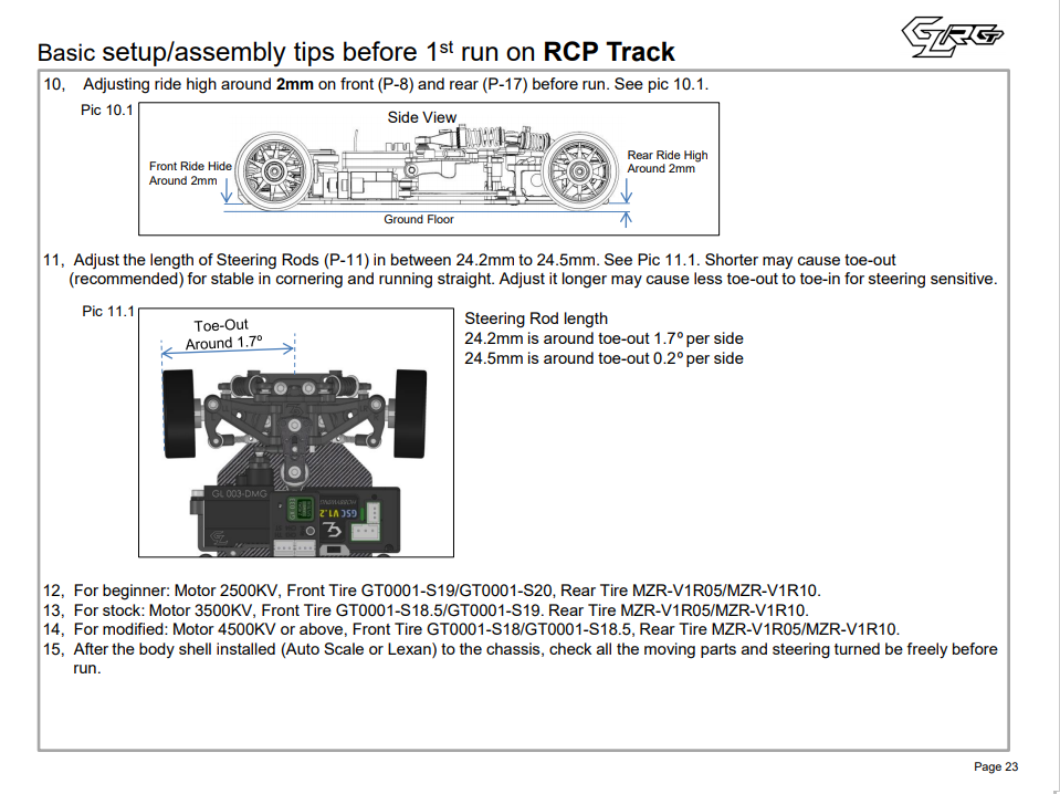 GL racing GLR-GT 1/28 RWD Chassis - W/O RX GL-GT-001-KSET (MINI-Z)