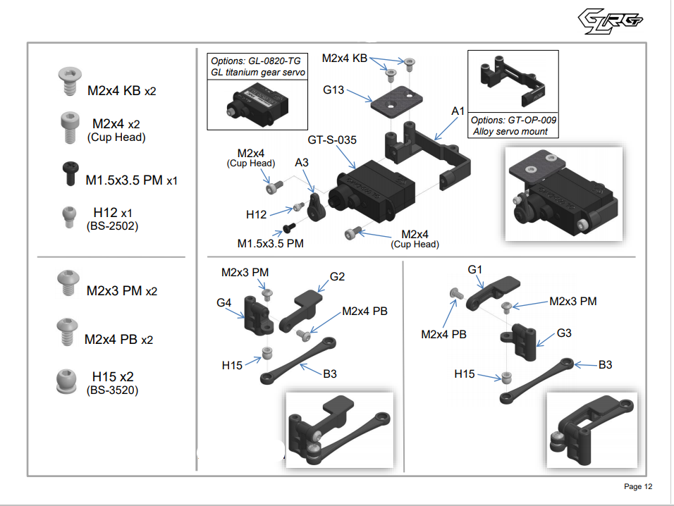 GL racing GLR-GT 1/28 RWD Chassis - W/O RX GL-GT-001-KSET (MINI-Z)