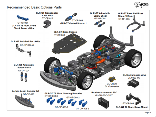 GL racing GLR-GT 1/28 RWD Chassis - W/O RX GL-GT-001-KSET (MINI-Z)