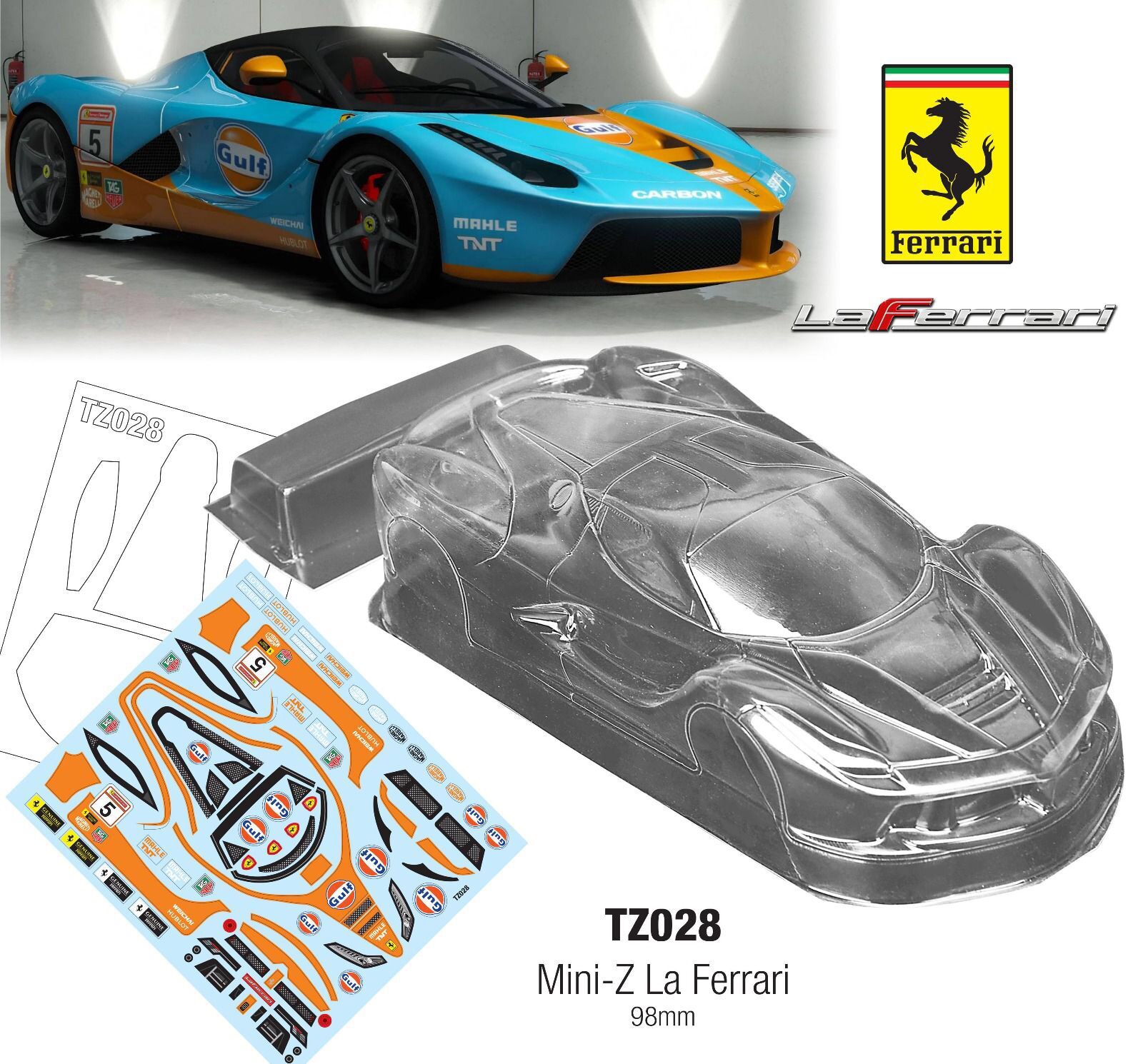 GT55racing 1/28 MINI-Z TZ028 Rafa lexan body stickers MODE:TZ028-S21