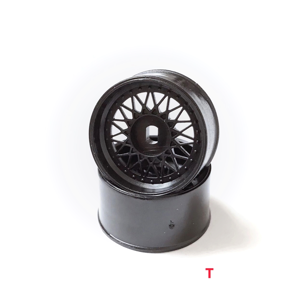 MINI-Z AWD BBS Plastic Wheels Black (Diameter 20mm, 2PCS)