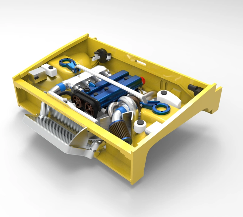 GT55racing 1/28 3D Printed Turbo Engine for KYOSHO AE86 Body