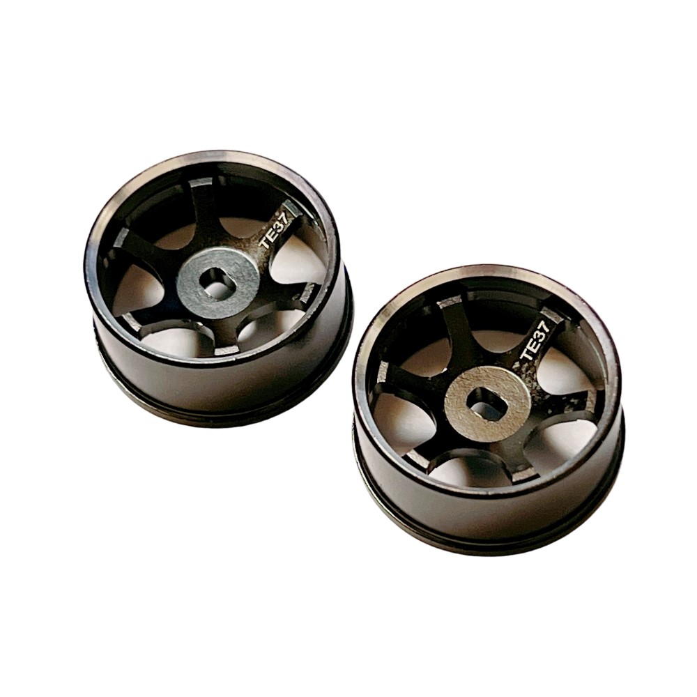 MINI-Z AWD TE-37 Metal Wheels Black (OD 20MM, 2PCS) GT55RACING #TE37-MX20-B