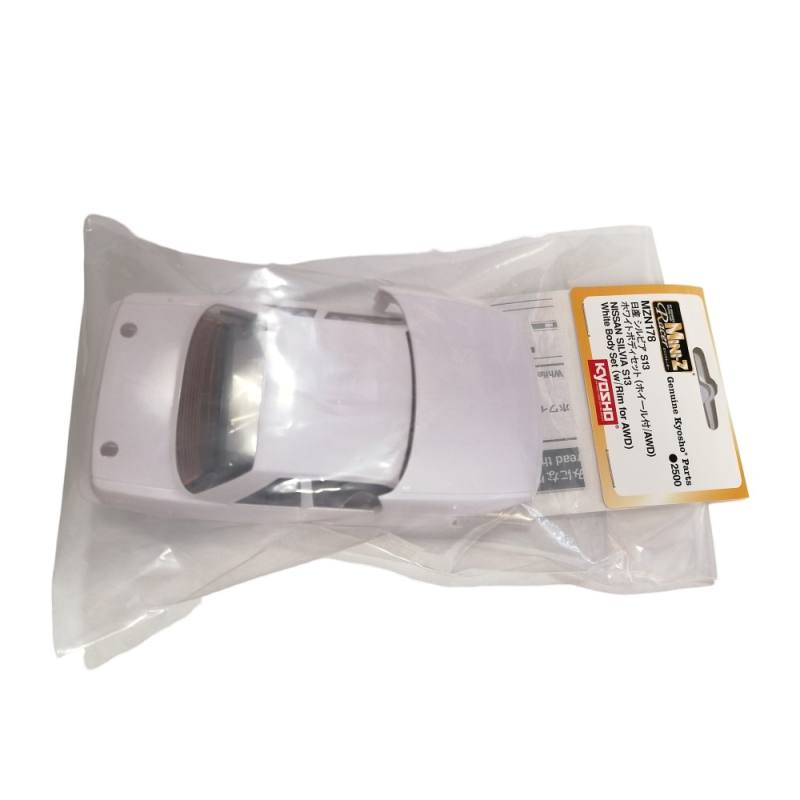 KYOSHO MINI-Z NISSAN SILVIA S13 WHITE BODY SET W/WHEEL MZN178