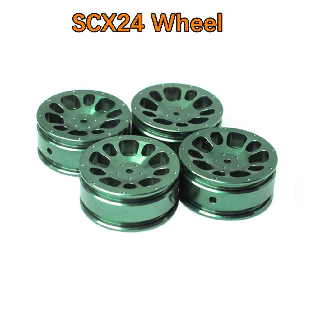 NEXX Racing Axial SCX24 1.0 Aluminum Wheels Type1 Green 4PCS NX-267