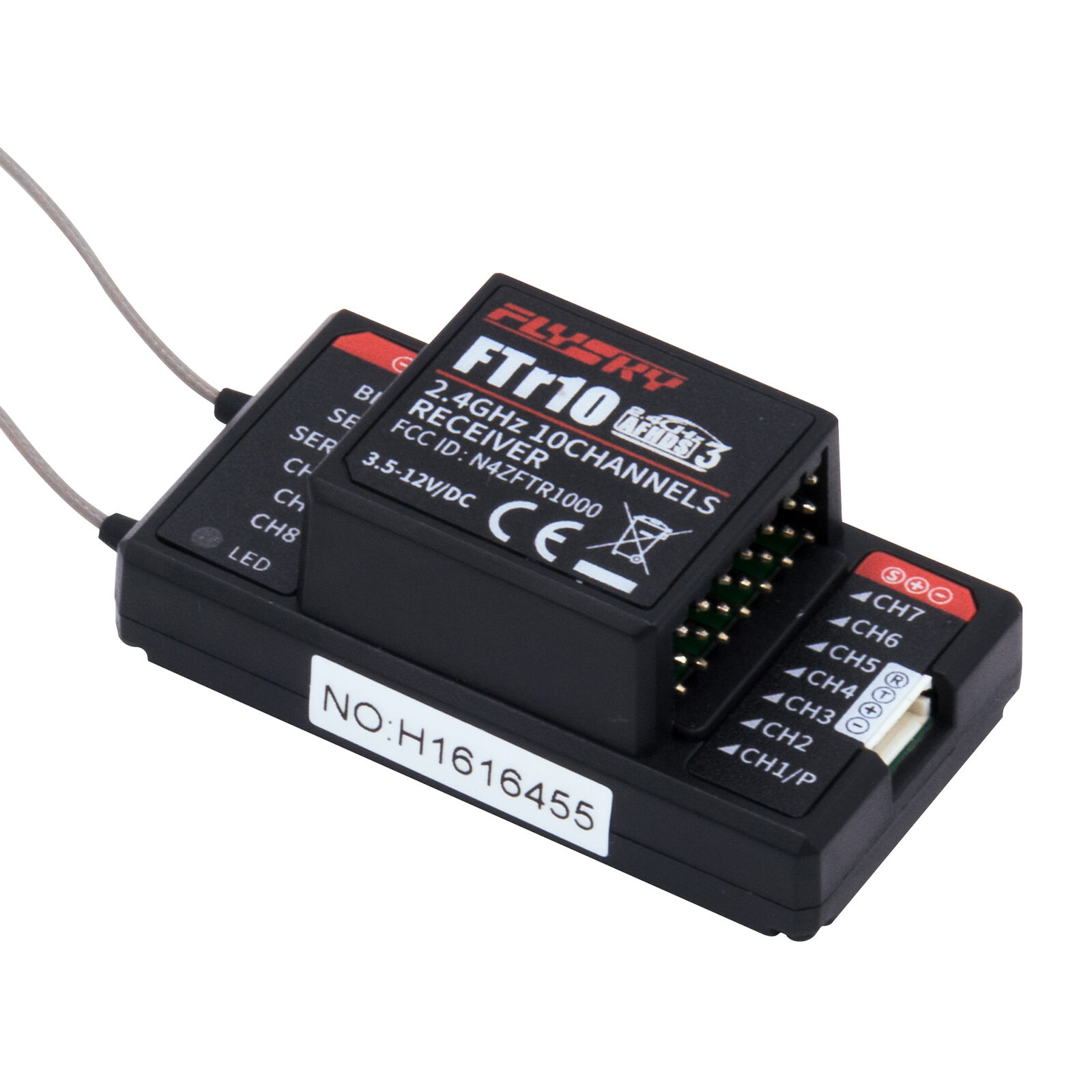 FlySky FTR10 RC Receiver 2.4G 10CH AFHDS 3 Dual Antenna Support I-BUS/S ...