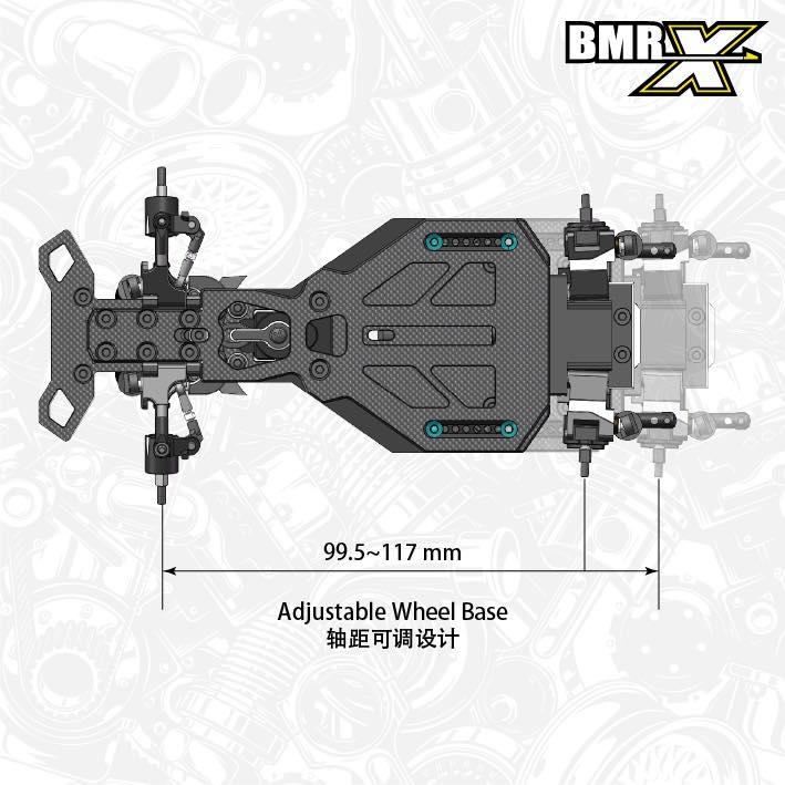 BM RACING 1/24 BMR-X PRO RWD RC Drift Chassis ( not included wheels ...