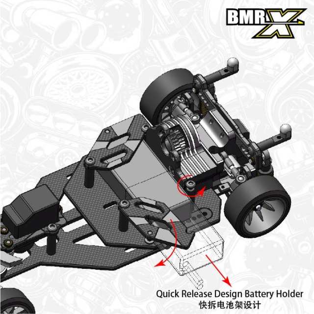 BM RACING 1/24 BMR-X PRO RWD RC Drift Chassis ( not included wheels ...