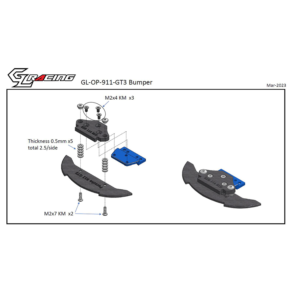 GL Racing Carbon Bumper Set For 911 GT3 GL-OP-911-GT3