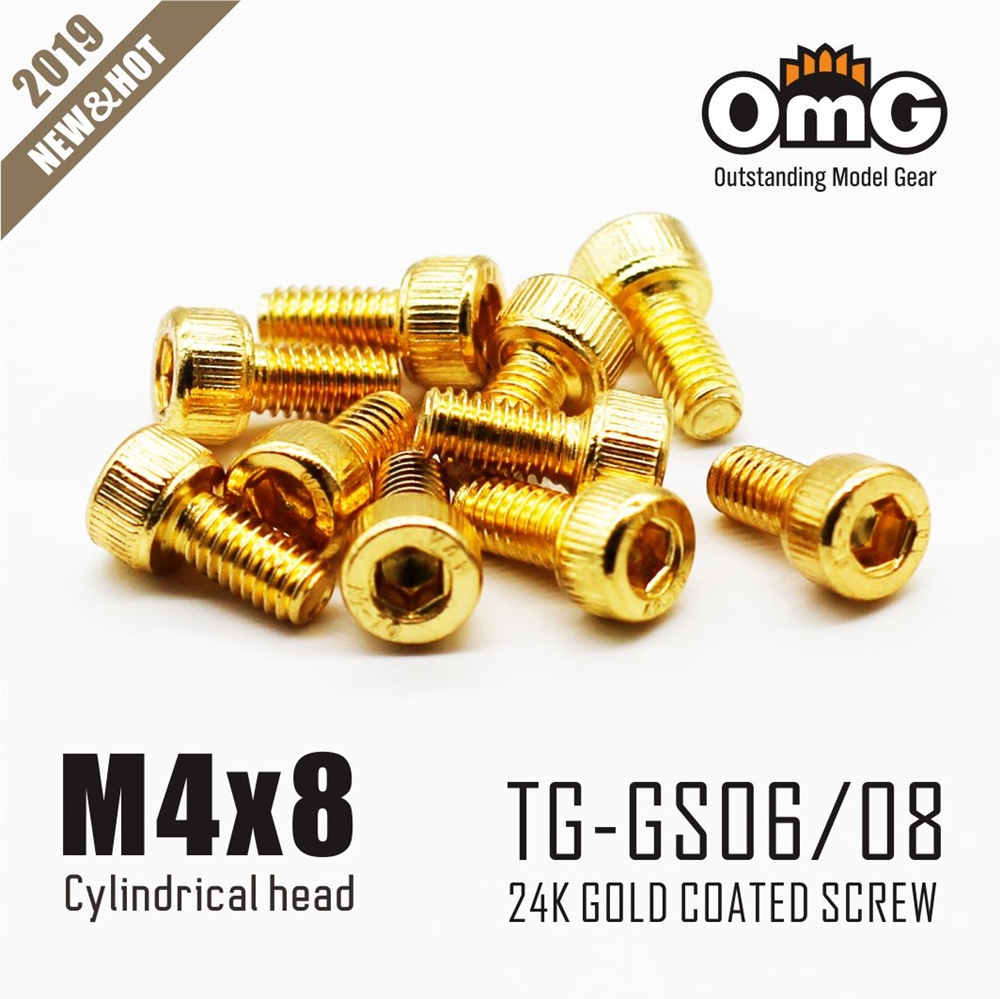 12.9 Class Screws Of Stainless Steel Gold Plated (10 pcs/pack ) TG-GS06/08