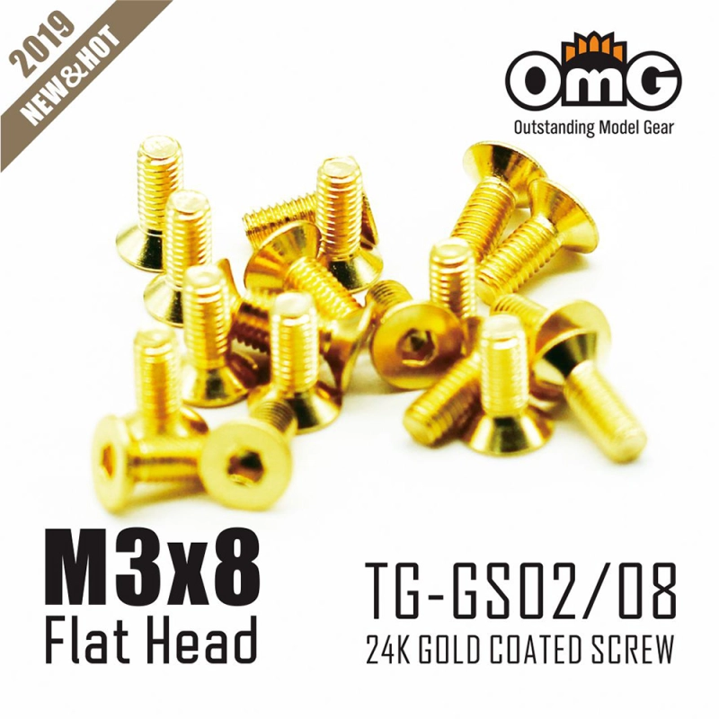 12.9 Class Screws Of Stainless Steel Gold Plated (20 pcs/pack) TG-GS02/08