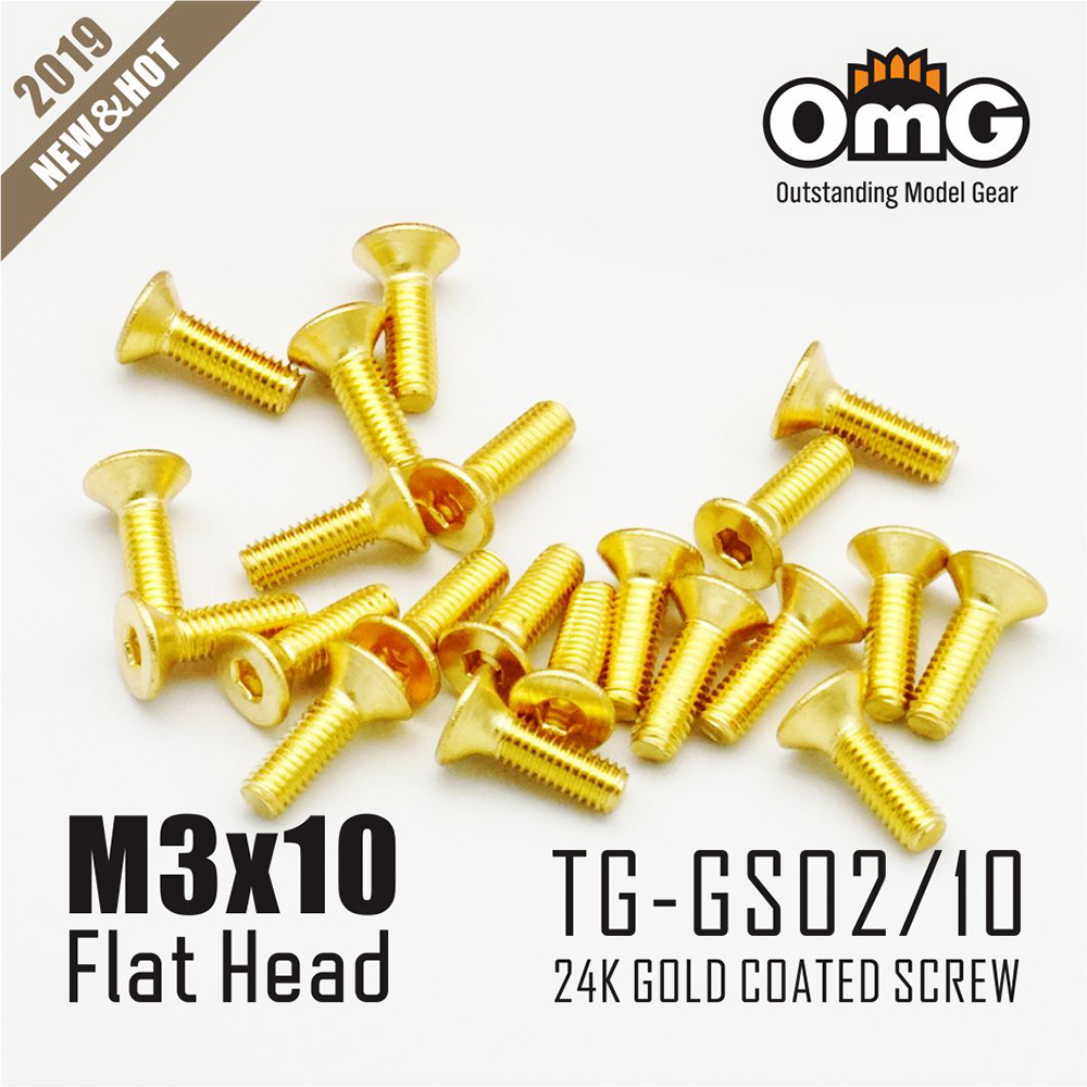 12.9 Class Screws Of Stainless Steel Gold Plated (20 pcs/pack) TG-GS02/10