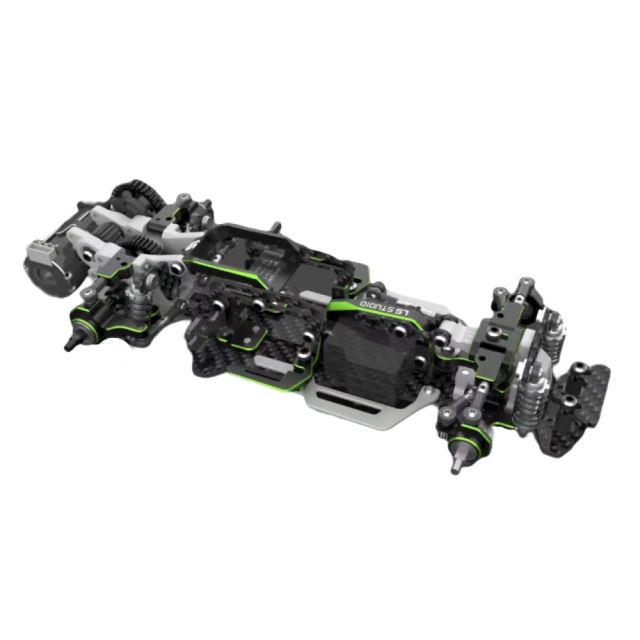 LS Studio LSD 1/27 RWD Drift Car Chassis Green Version (Without ...