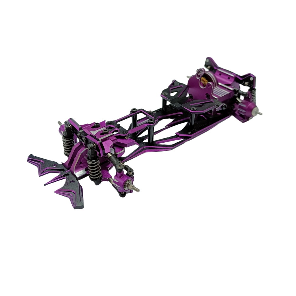 BM RACING 1/24 BMR-X PRO Purple Upgrade Metal Chassis RWD Drift Car KIT ...