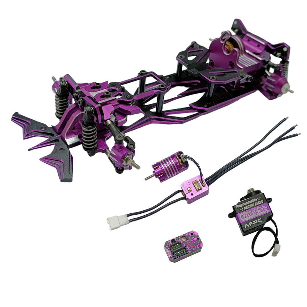 BM RACING 1/24 BMR-X PRO Purple Upgrade Metal Chassis RWD Drift Car KIT ...