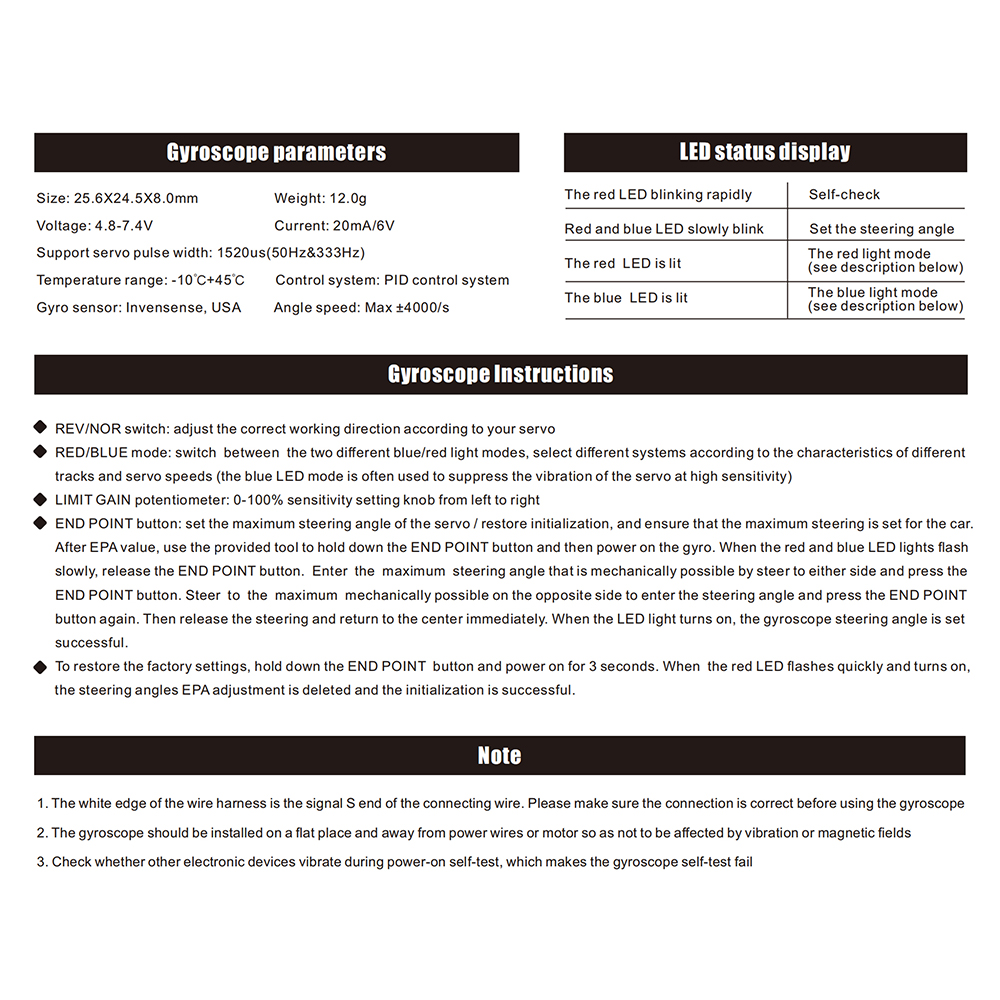 OMG-GYRO-V1 Gyro For 1/10 RC Car