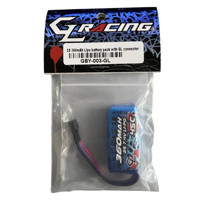 GL Racing 360mah 7.4V 45C 2S Lipo Battery W/ GL CONNECTOR GBY-003-GL