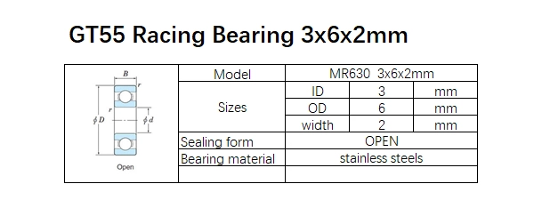 GT55 Racing Bearing 3x6x2mm (10PCS)