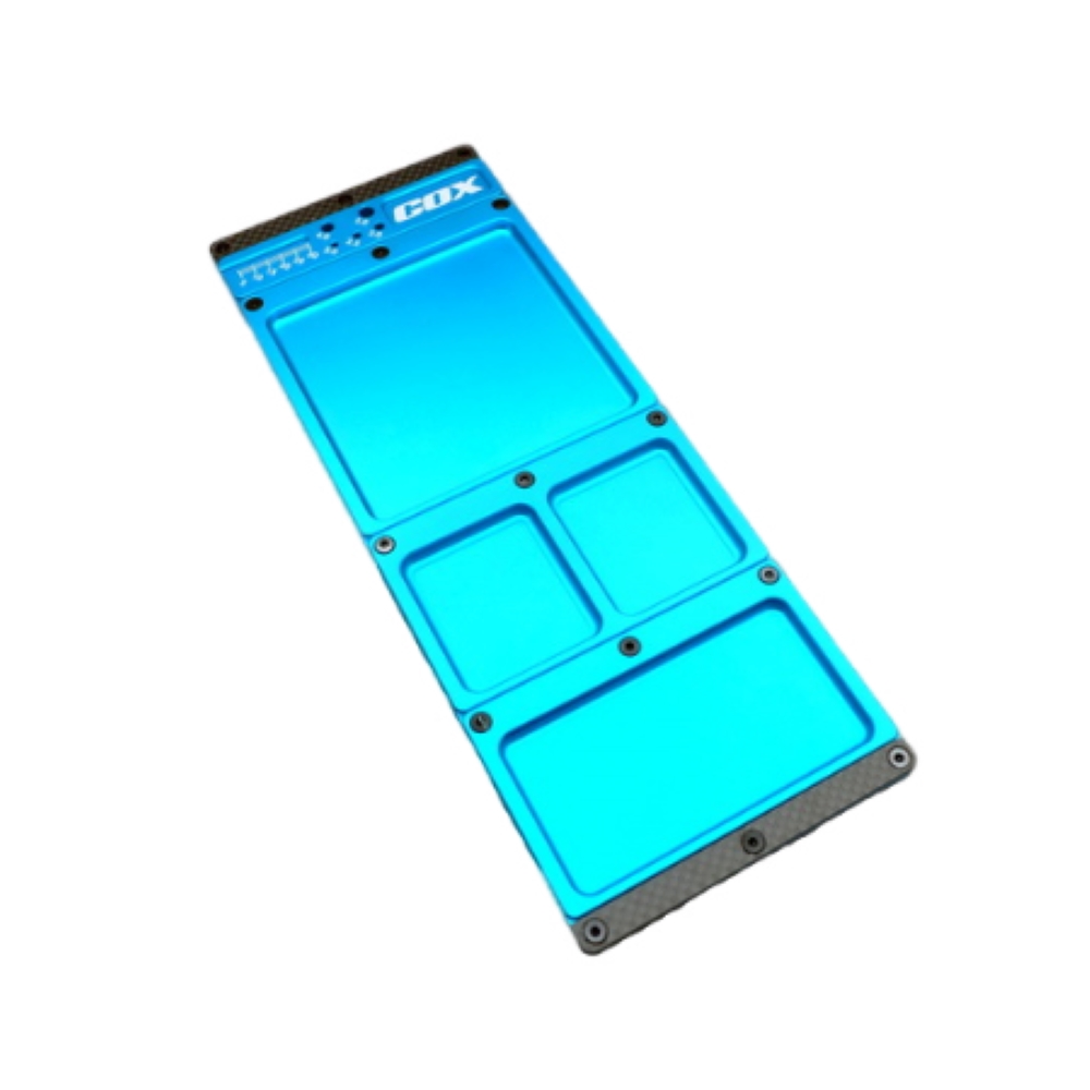 RC-COX Alu. 6061 Multi Functional Accessory Tray (Tamiya Blue) CAC-002-TB