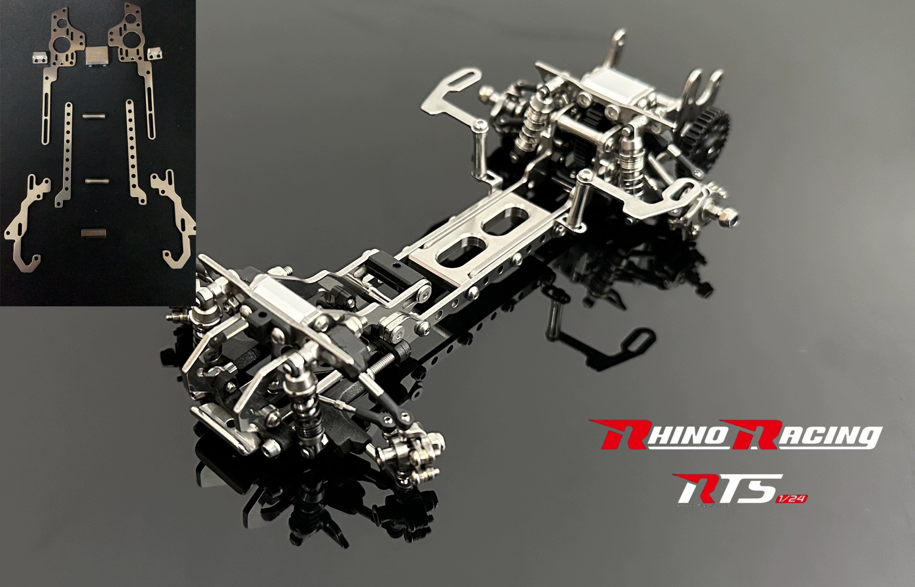 RTS V0 1/24 RWD DRIFT CHASSIS KIT - FULLY ASSEMBLED RHINO RACING RTS-2401-0