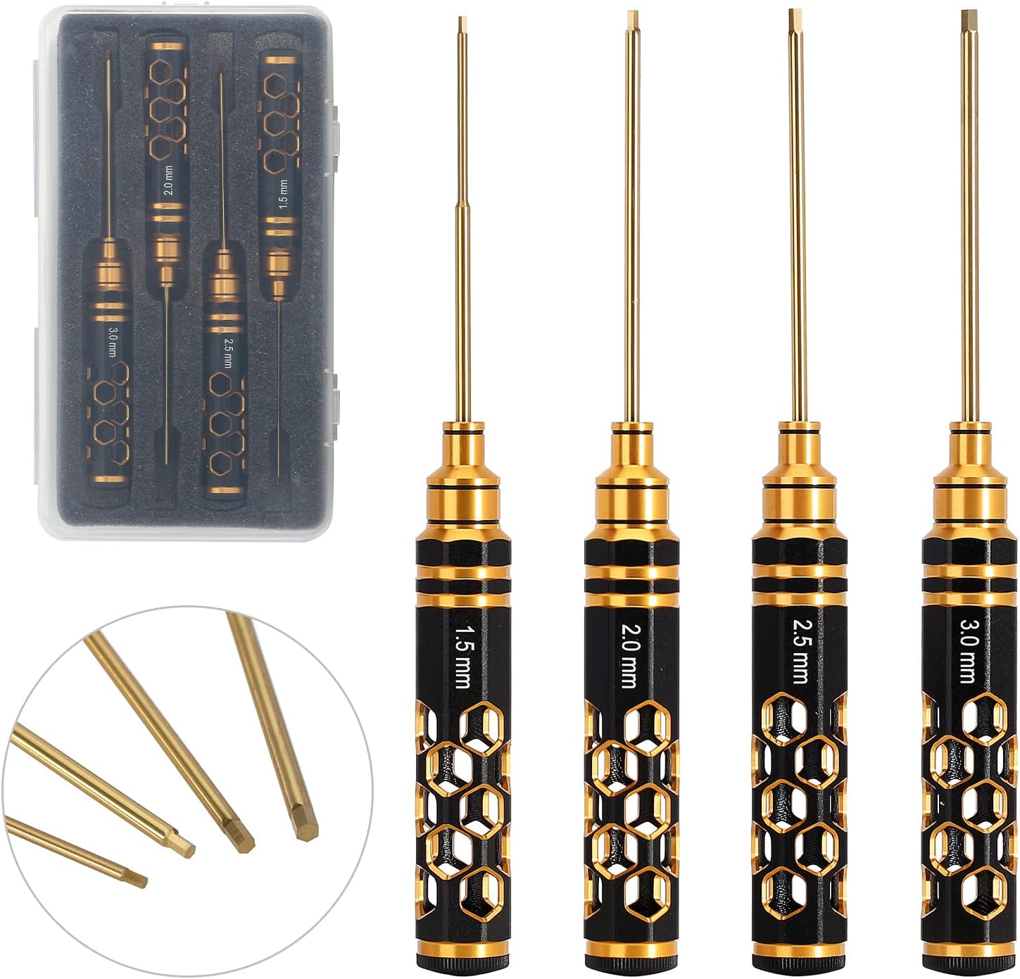 RC Hex Screw Driver Set, Allen Wrenches Sets 1.5mm 2.0mm 2.5mm 3.0mm