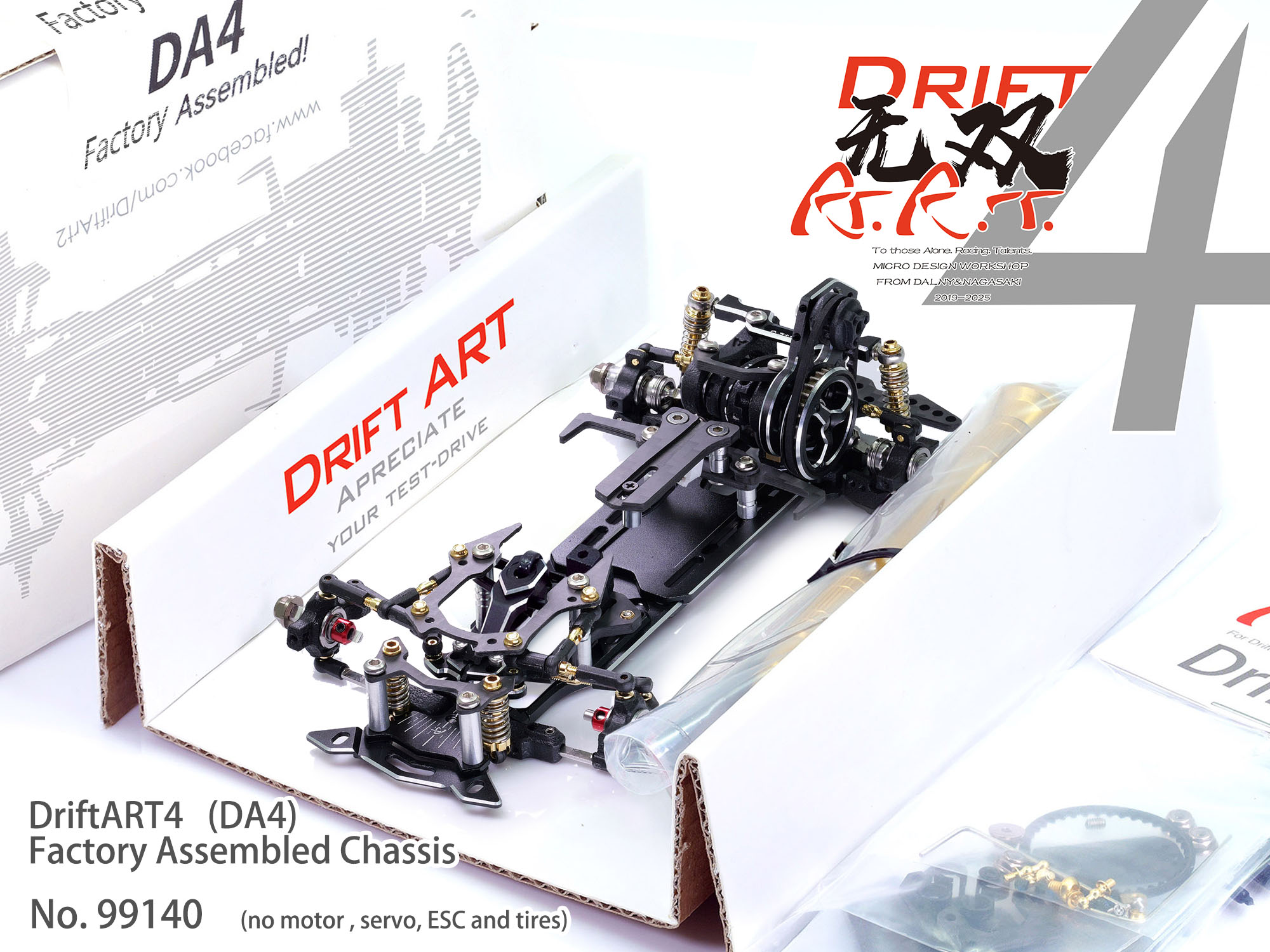 99140 DriftART4 Factory Assembled Chassis Mini RWD Drift Chassis 1/24 1/28