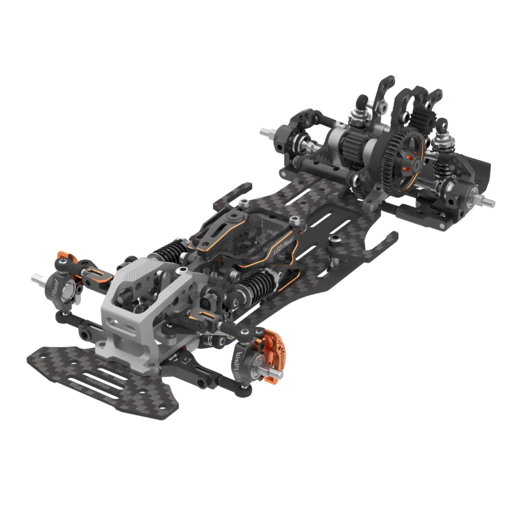 LSD Plaid 1/24 RWD Drift Chassis KIT Black Orange (Without Electronics ...