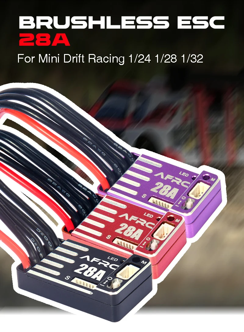 AFRC-SE28A Programmable Sensor Brushless ESC For 1/24 & 1/28 Mini RC ...