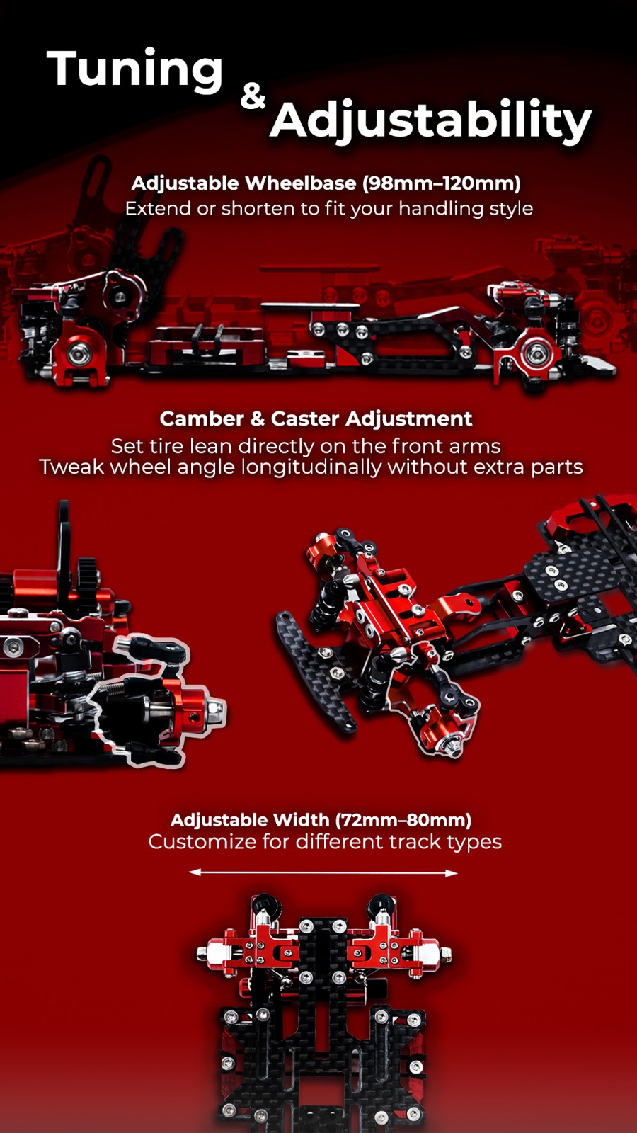 G-Force TT24 1/24 Full CNC Aluminum Drift Chassis KIT