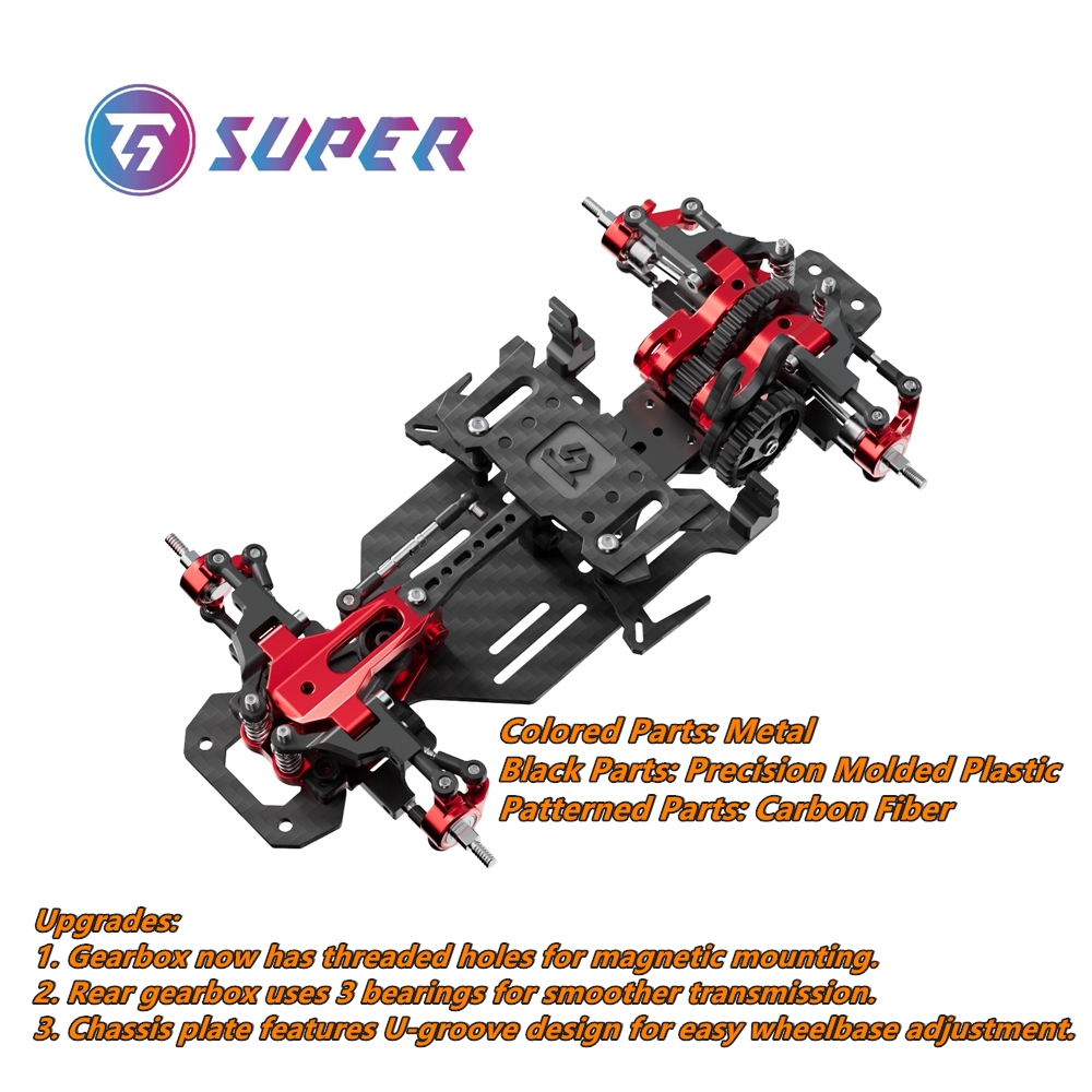 TG Super 1/24 1/28 TT Version TG First RWD Drift Car Chassis KIT ...