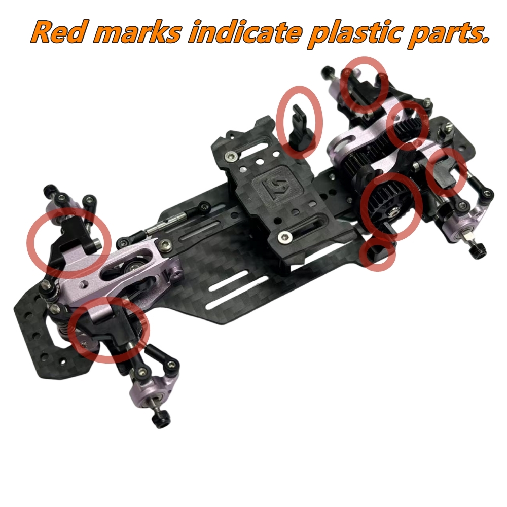 TG Super 1/24 1/28 TT Version TG First RWD Drift Car Chassis KIT Blue ...