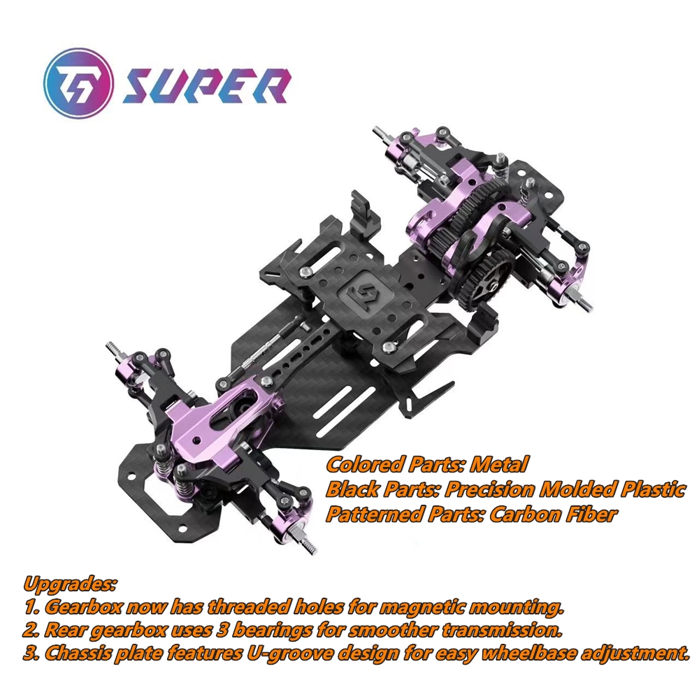 TG Super 1/24 1/28 TT Version TG First RWD Drift Car Chassis KIT ...