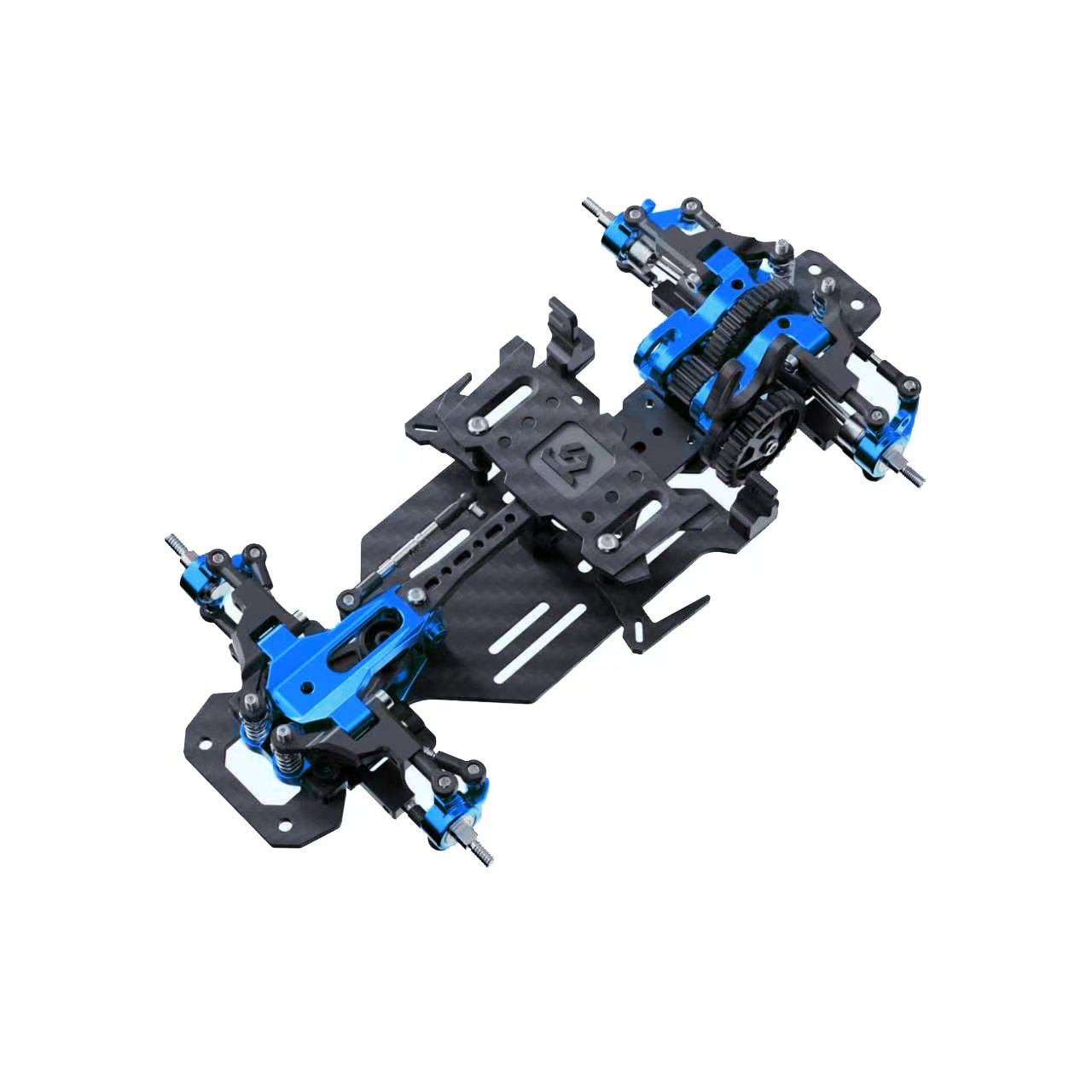 TG Super 1/24 1/28 TT Version TG First RWD Drift Car Chassis KIT Blue ...