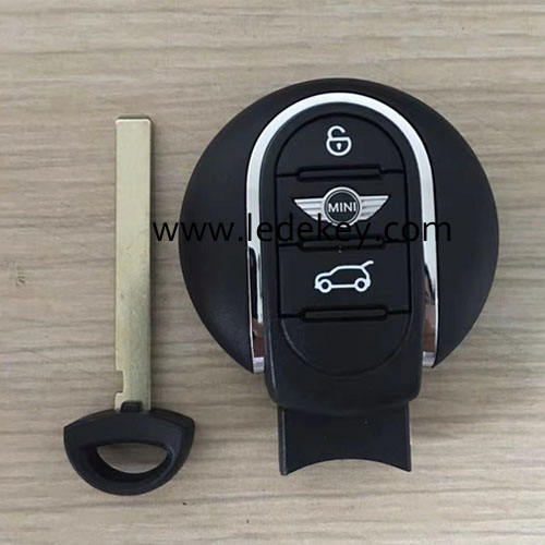 BMW MINI Smart Key card shell 3 button with blade and logo