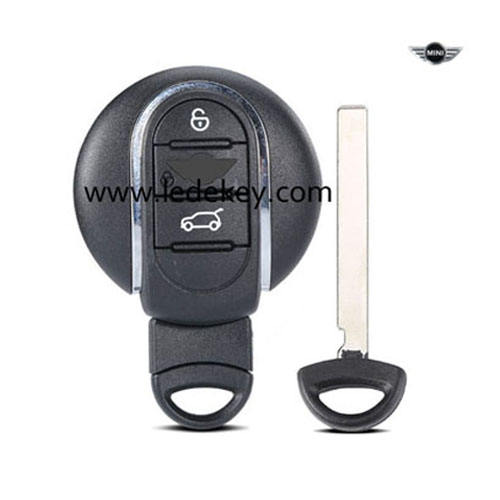 BMW MINI Smart Key card shell 3 button with blade and logo